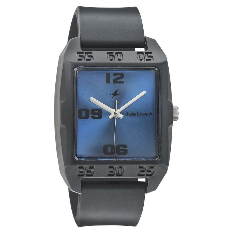 Buy Online Fastrack Quartz Analog Blue Dial PU Strap Watch for Guys ...