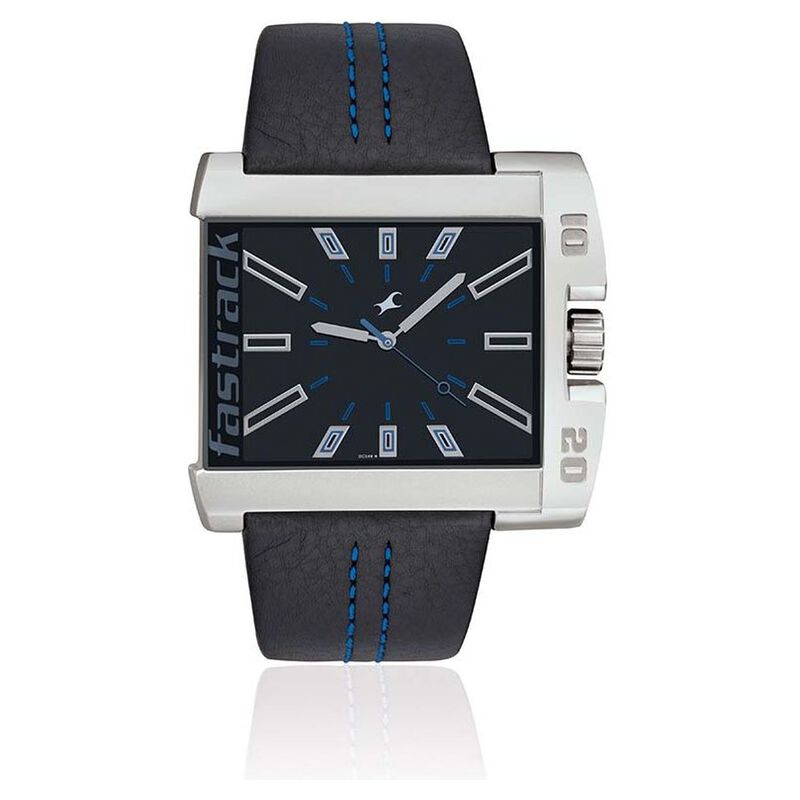 Buy Online Fastrack Quartz Analog Black Dial Leather Strap Watch for ...