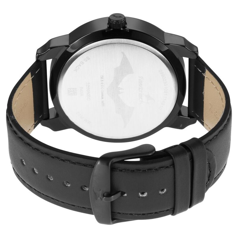 Fastrack Batman Quartz Analog Black Dial Leather Strap Watch for Guys