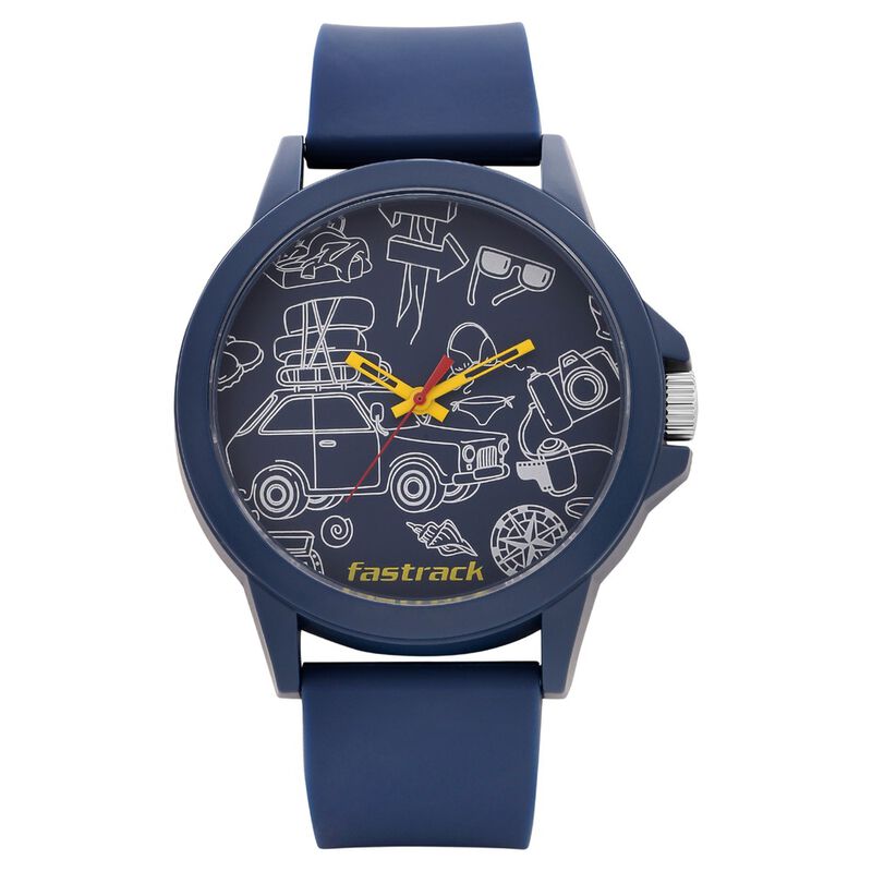 Buy Online Fastrack Quartz Analog Blue Dial Silicone Strap Watch for ...