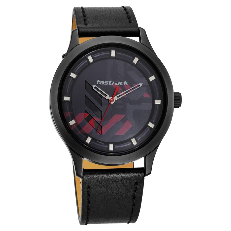 Buy Online Fastrack Gamify Quartz Analog Grey Dial Leather Strap Watch ...