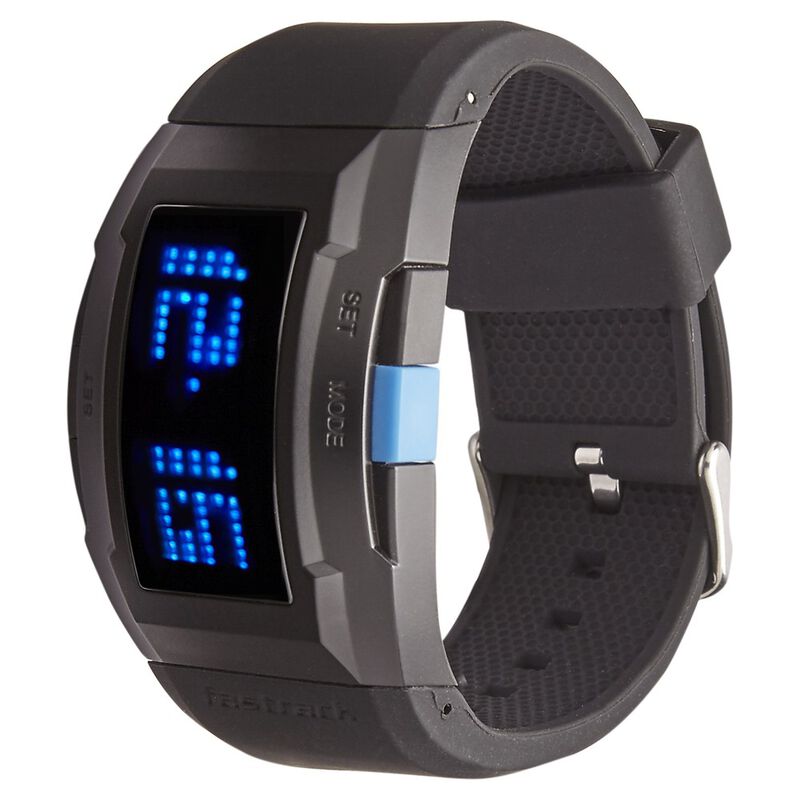 Fastrack Digital Black Dial Silicone Strap Watch for Guys