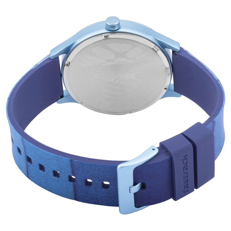 Fastrack Topicals Quartz Analog Blue Dial Silicone Strap Unisex Watch
