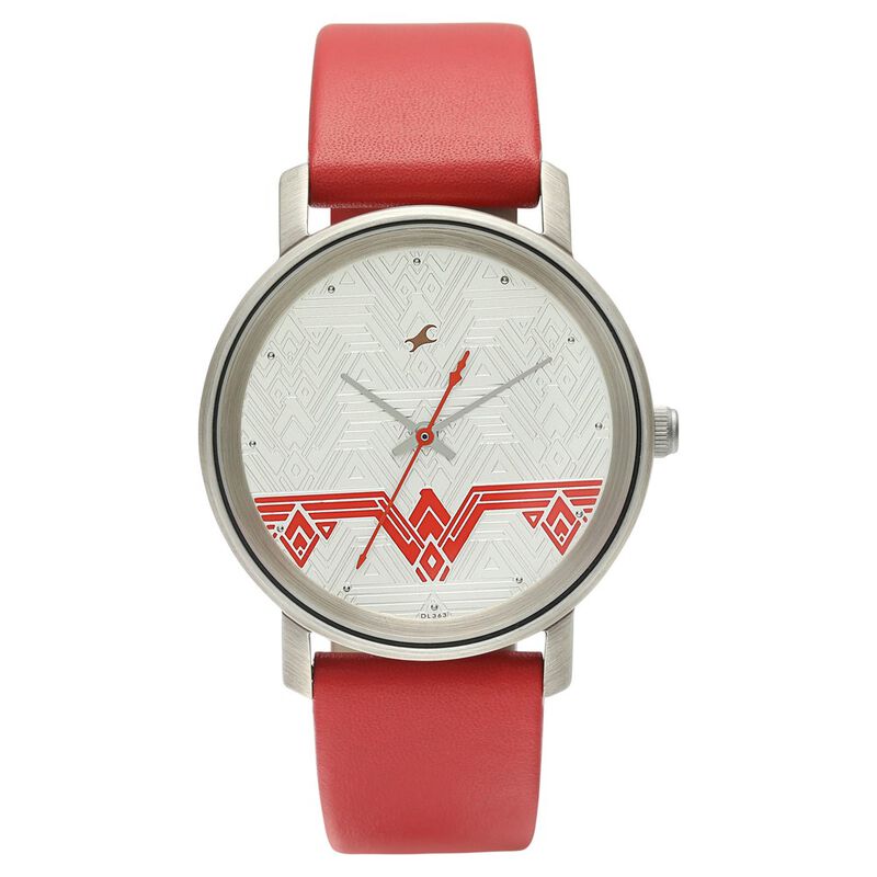 Fastrack Wonder Woman Quartz Analog Silver Dial Leather Strap Watch for ...