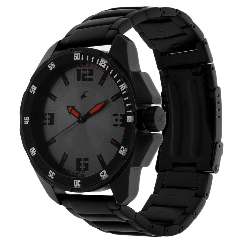 Fastrack Quartz Analog Grey Dial Stainless Steel Strap Watch for Guys