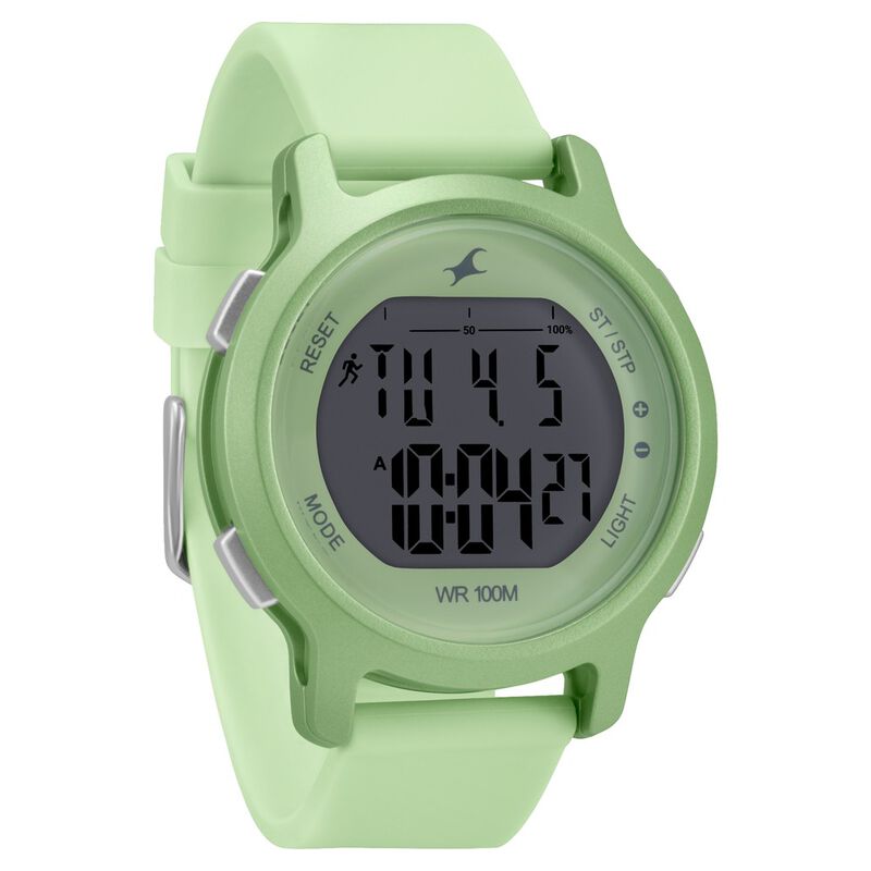 Buy Online Fastrack Street Line Digital Dial Green Silicone Strap Watch ...