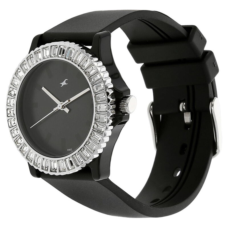 Fastrack Quartz Analog Black Dial Plastic Strap Watch for Girls