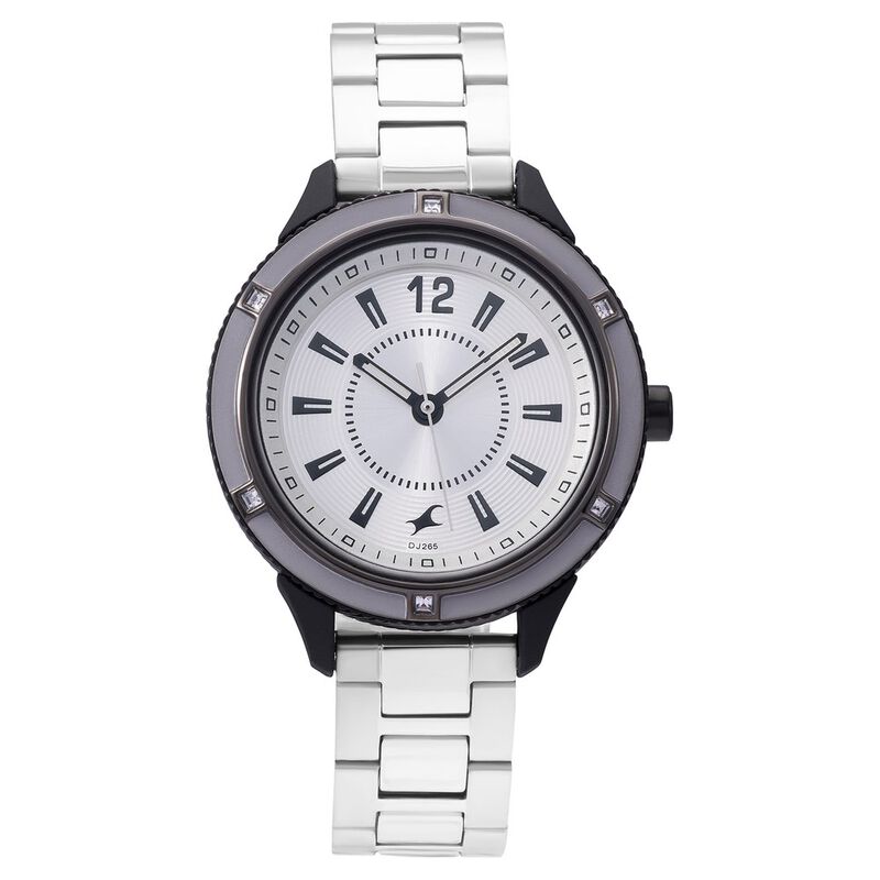 Fastrack Varsity Silver Dial Quartz Analog Watch for Girls