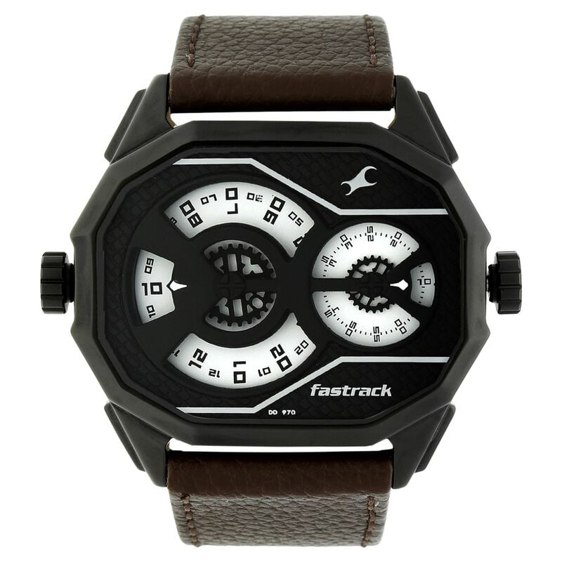 Buy Online Fastrack Quartz Analog White Dial Leather Strap Watch for ...