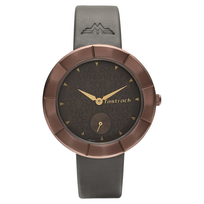 Fastrack Wonder Woman Quartz Analog Brown Dial Leather Strap Watch for ...