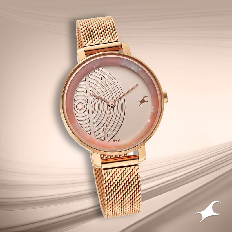 Buy Online Fastrack Younique Quartz Analog Rose Gold Dial Stainless ...