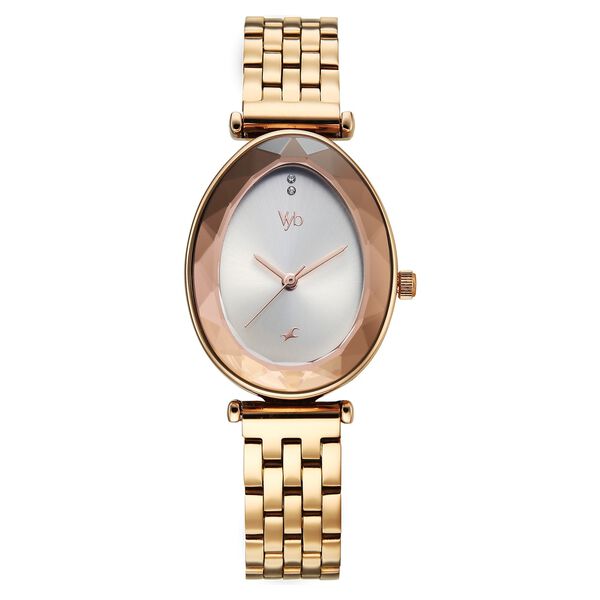 Buy Online Vyb Prodigy By Fastrack Quartz Analog Silver Dial Rose Gold ...