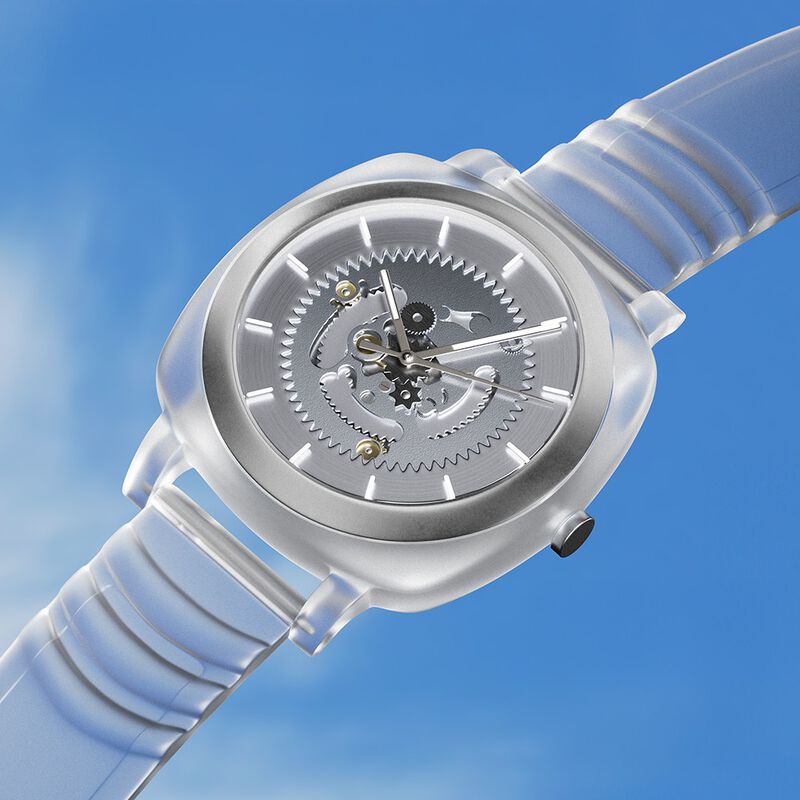 Buy Online Fastrack Bare Quartz Analog Skeleton Unisex Watch With Grey ...