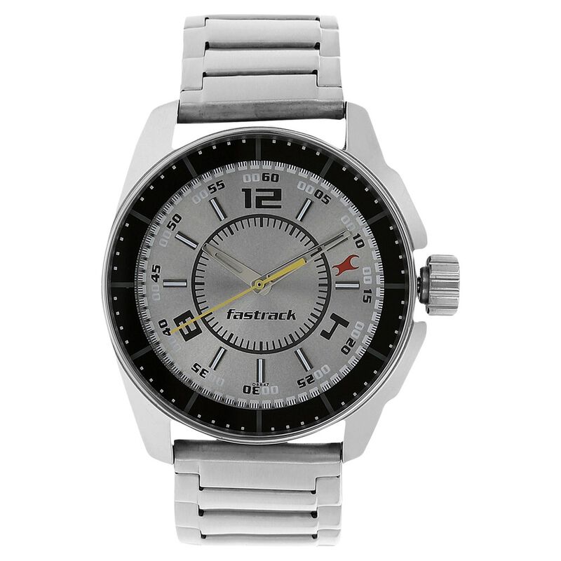 Buy Online Fastrack Quartz Analog Silver Dial Stainless Steel Strap ...