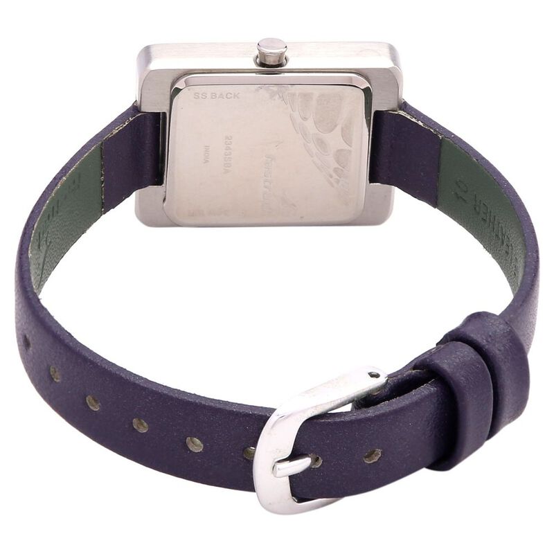 Fastrack Quartz Analog Purple Dial Leather Strap Watch for Girls