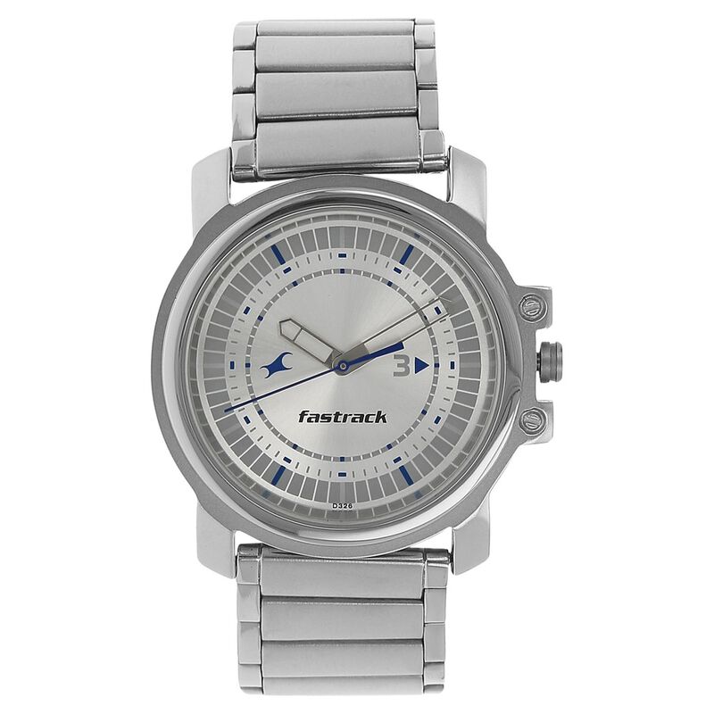 Buy Online Fastrack Quartz Analog Silver Dial Stainless Steel Strap ...