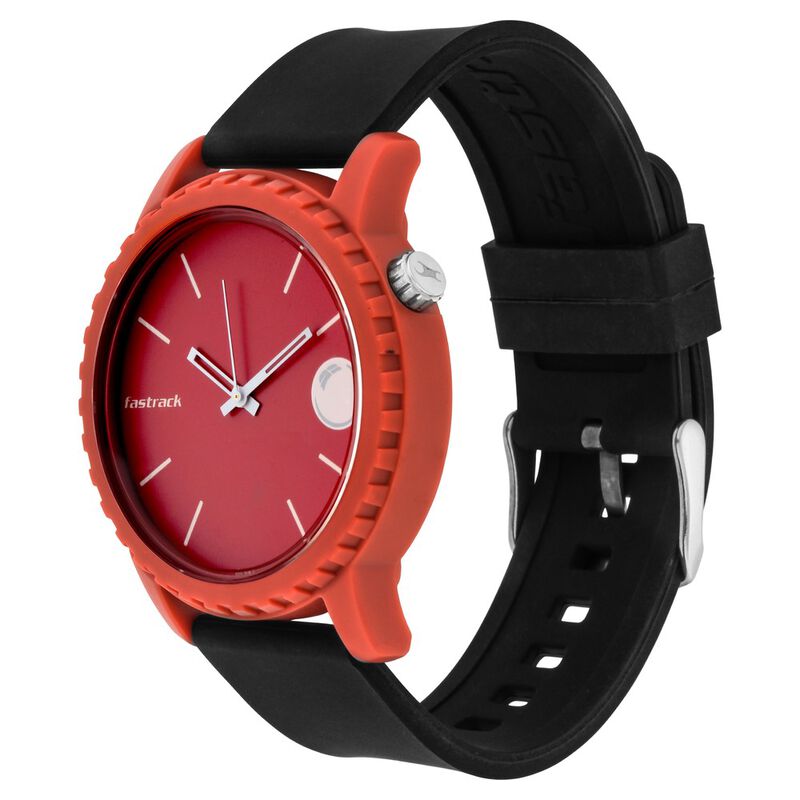 Fastrack Quartz Analog Red Dial Silicone Strap Watch for Unisex