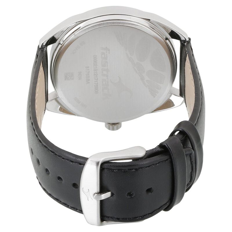 Fastrack Varsity Quartz Analog Grey Dial Leather Strap Watch for Guys