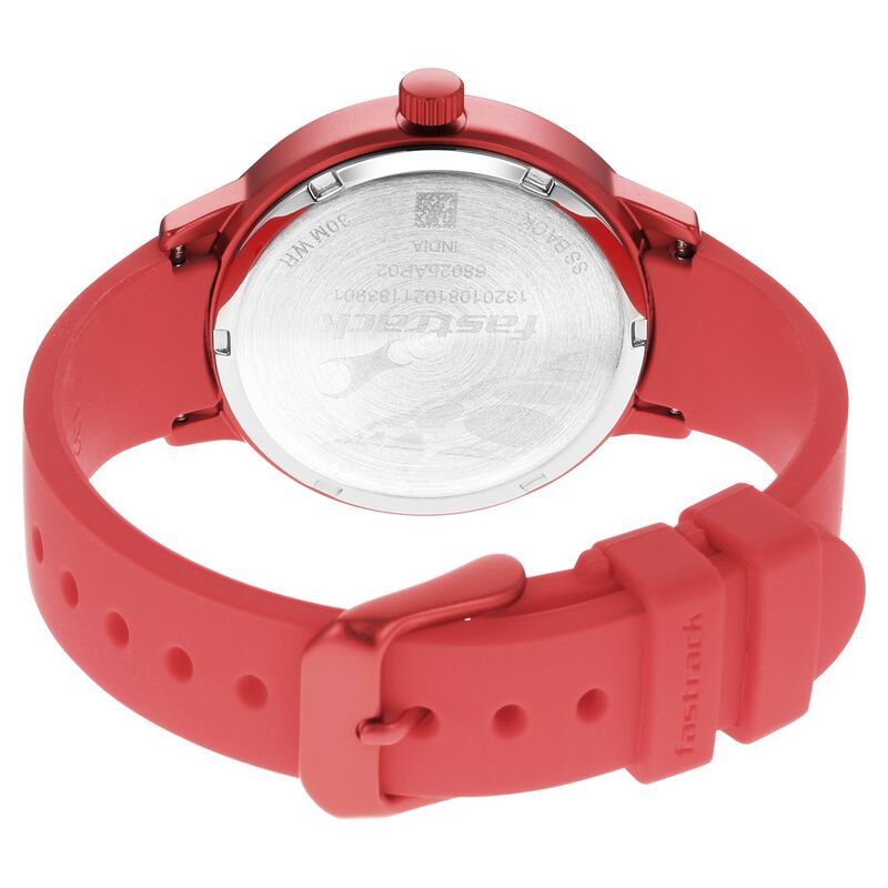 Pop Colours Red Dial Silicone Strap Watch for Girls