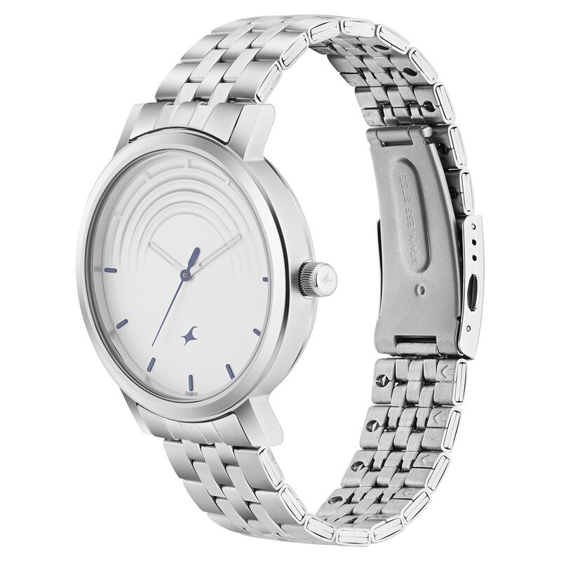 Fastrack Crush Quartz Analog White Dial Stainless Steel Strap Watch for ...