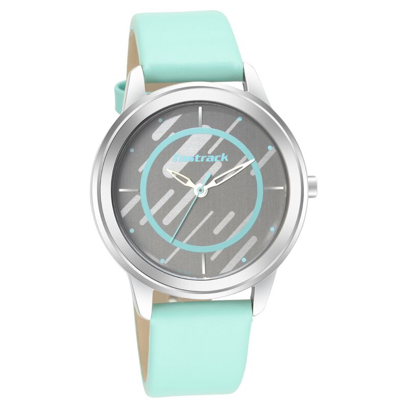 Buy Online Fastrack Wear Your Look Quartz Analog Grey Dial Leather ...