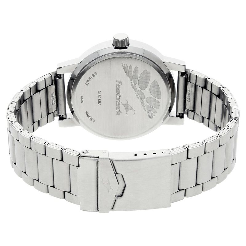 Fastrack Bare Basics Quartz Analog Beige Dial Stainless Steel Strap ...