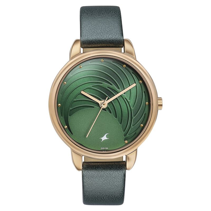 Buy Online Fastrack Stunners Quartz Analog Green Dial Leather Strap ...