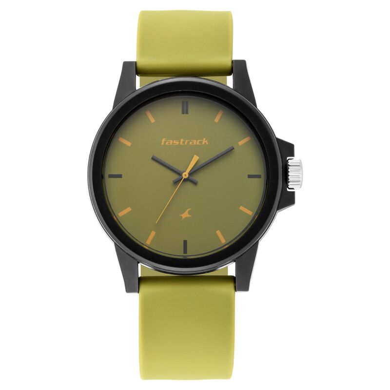 Fastrack Fastfit Quartz Analog Green Dial Silicone Strap Unisex Watch