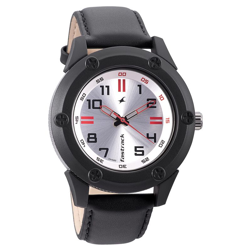 Buy Online Fastrack Modular Quartz Analog Silver Dial Leather Strap ...