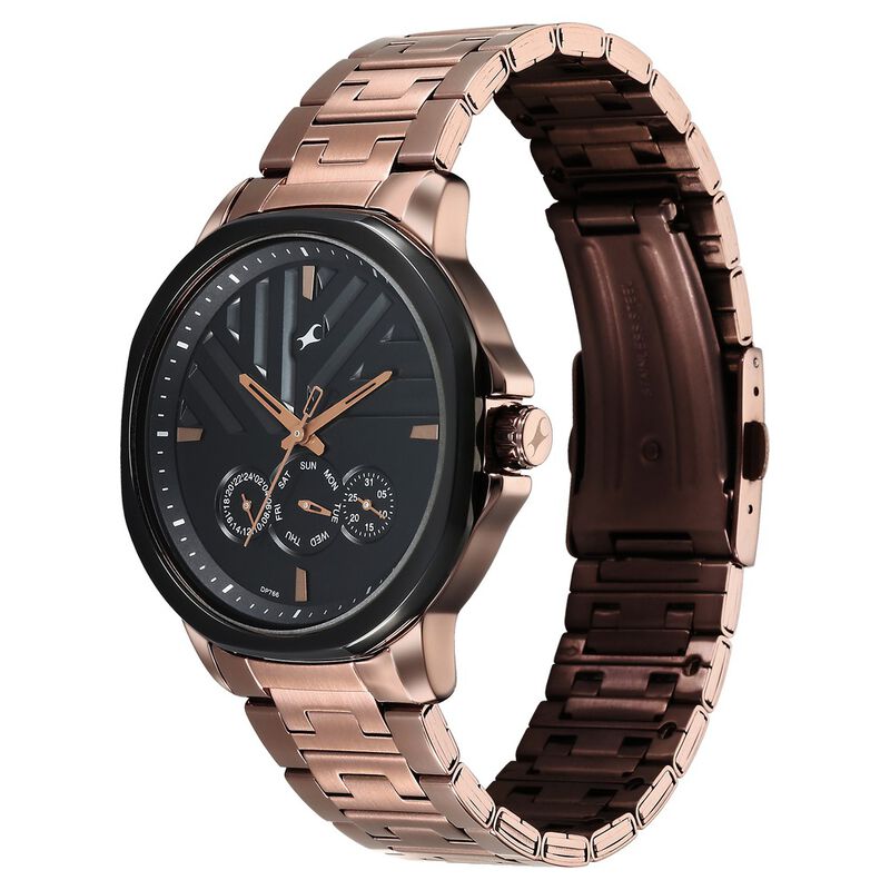Fastrack Fleek Quartz Multifunction Black Dial Stainless Steel Strap ...