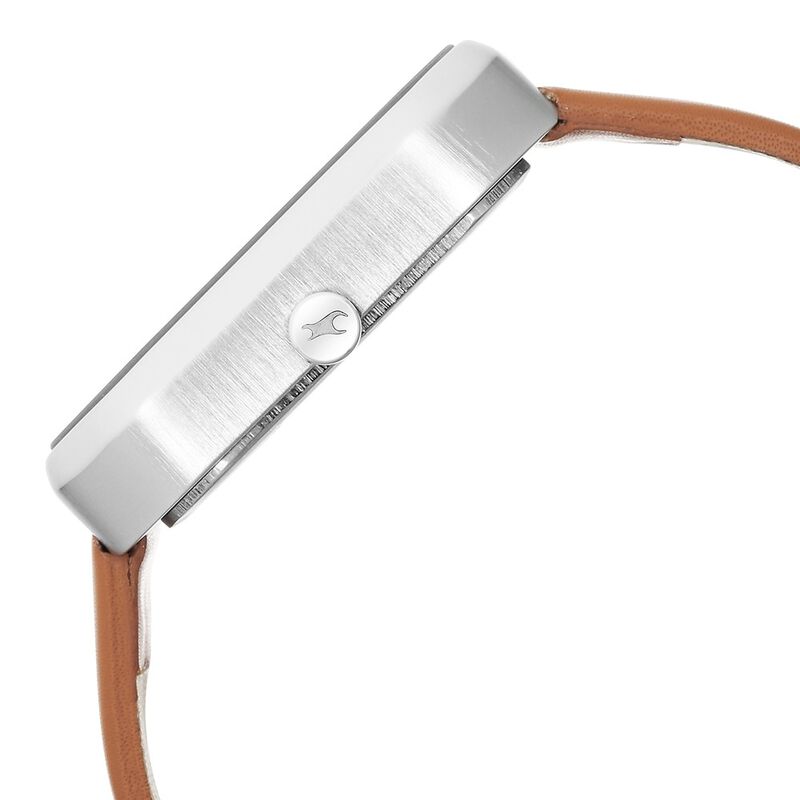 Fastrack After Dark Beige Dial Leather Strap Watch for Guys