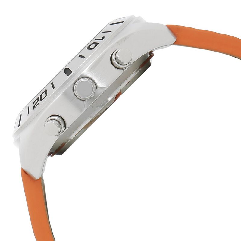 Fastrack Quartz Analog Digital Orange Dial Leather Strap Watch for Guys