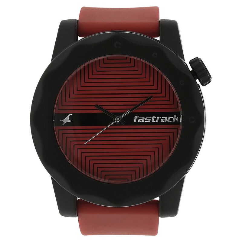 Buy Online Fastrack Quartz Analog Red Dial Plastic Strap Watch for ...