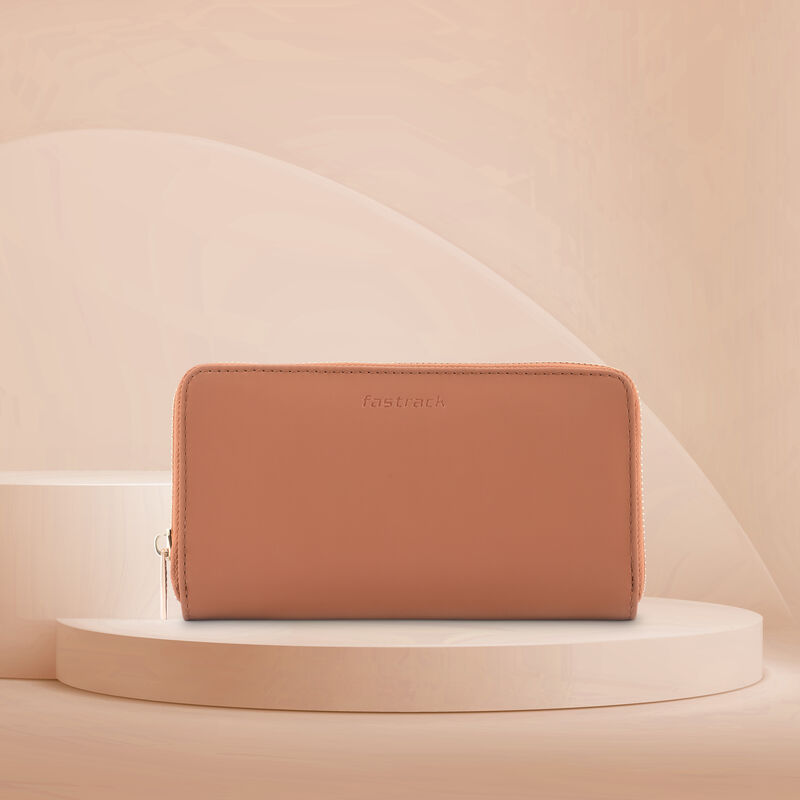 Buy Online Fastrack Tan Zip-around Wallet - f234wlsms08tn1 | Fastrack
