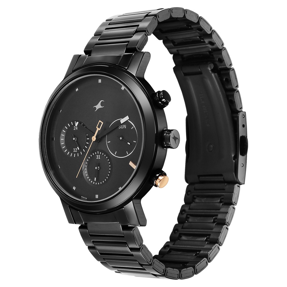 Buy Online Fastrack Tick Tock Quartz Analog Black Dial With Black ...