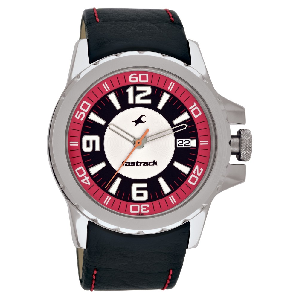 Buy Online Fastrack Quartz Analog Multicoloured Dial Leather Strap ...