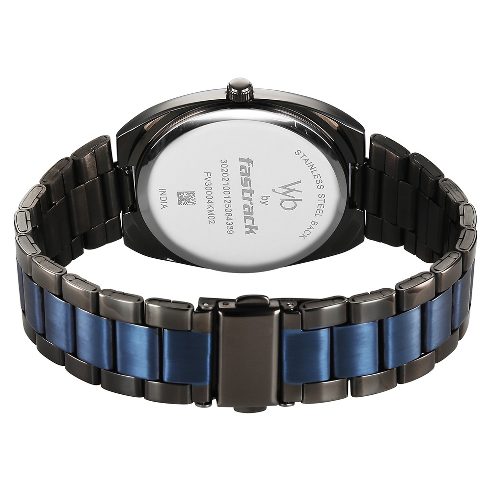 Buy Online Fastrack Vyb Aviator Quartz Analog Blue Dial Metal Strap ...