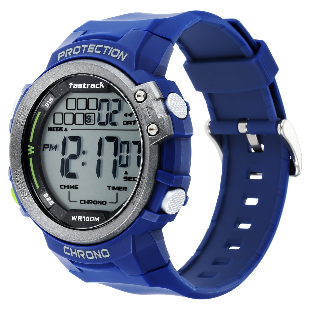 Buy Online Fastrack Digital Dial Blue Silicone Strap Watch For Guys ...