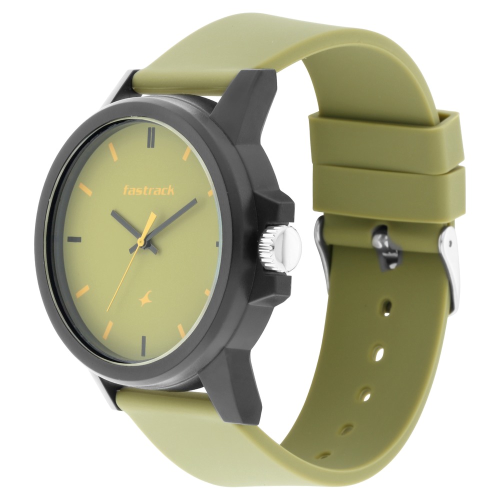 Buy Online Fastrack Fastfit Quartz Analog Green Dial Silicone Strap ...