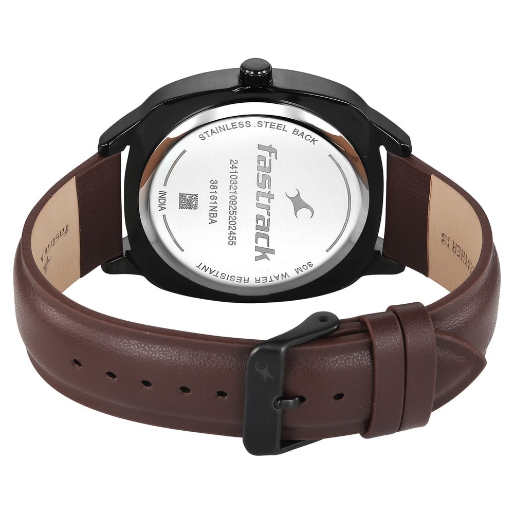Buy Online Fastrack Stunners Quartz Analog Green Dial Brown Leather ...