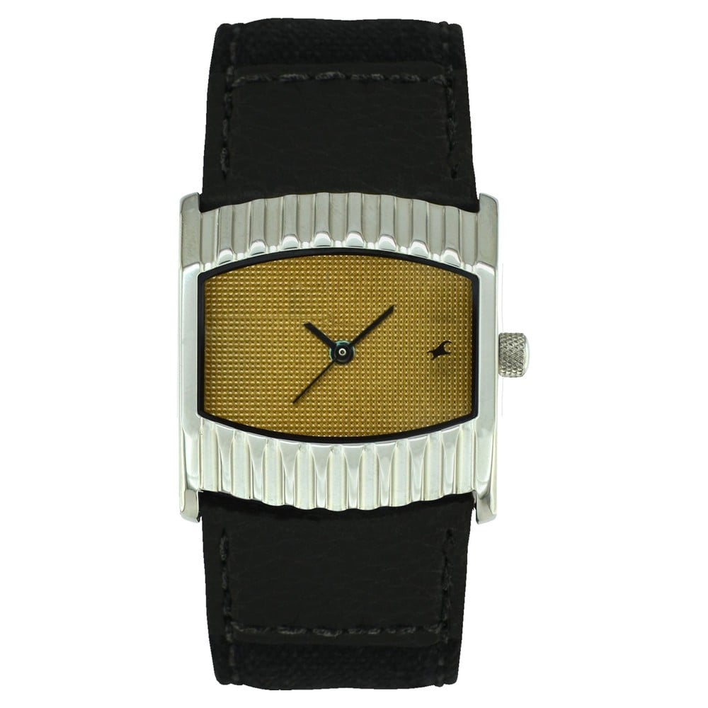 Buy Online Fastrack Quartz Analog Yellow Dial Leather Strap Watch for ...
