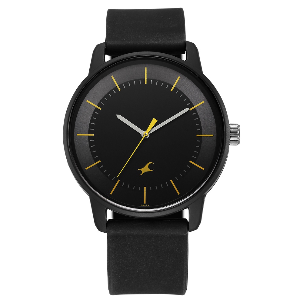 Buy Online Fastrack Tees Urbanique Quartz Analog Black Dial Silicone ...