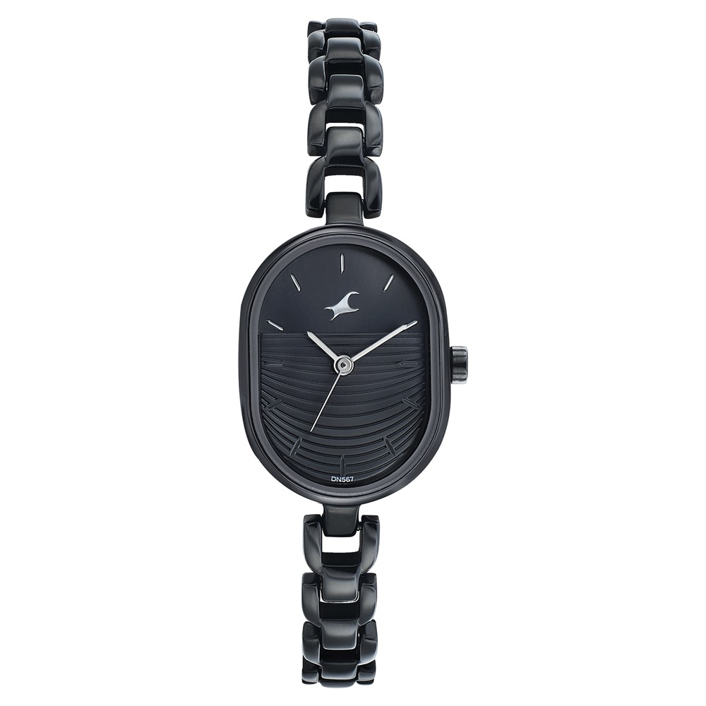 Buy Online Fastrack Style Up Black Dial Metal Strap Watch for Girls ...