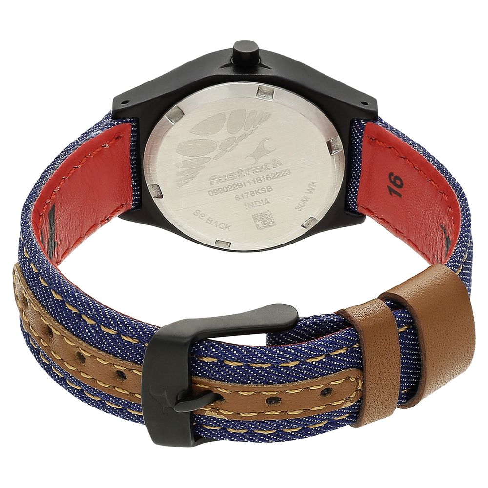Buy Online Fastrack Denim Quartz Analog White Dial Denim Strap Watch ...