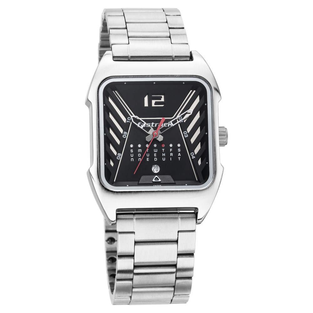 Buy Online Fastrack Gamify Quartz Analog with Day and Date Black Dial ...