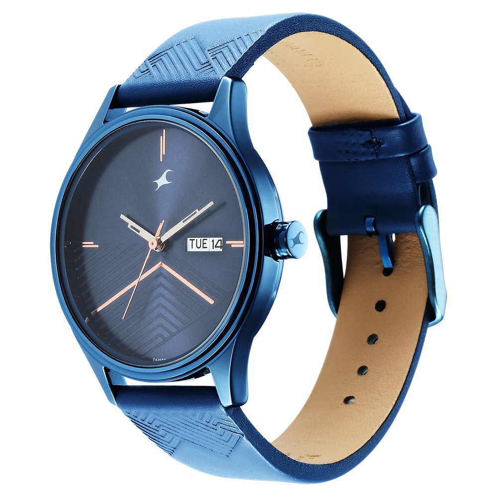 Buy Online Fastrack Style Up Quartz Analog with Day and Date Blue Dial ...