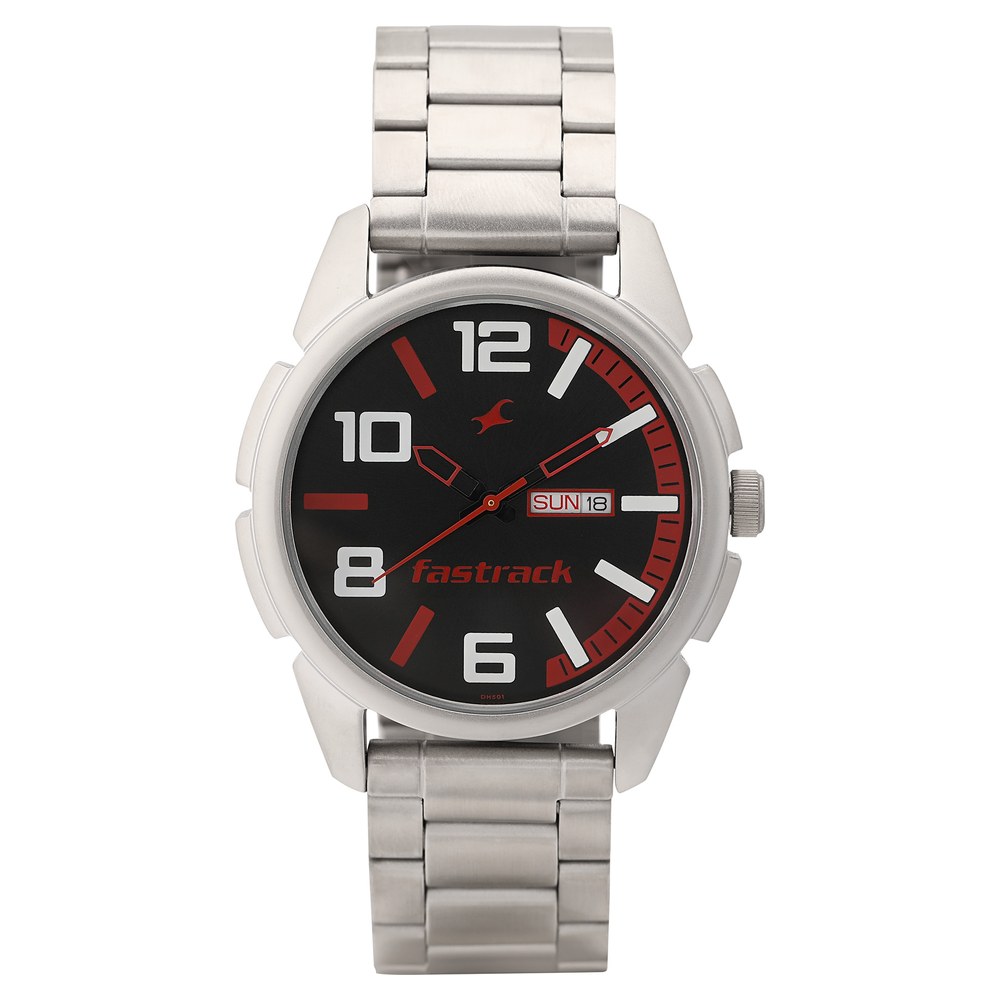 Buy Online Fastrack Quartz Analog with Day and Date Black Dial ...
