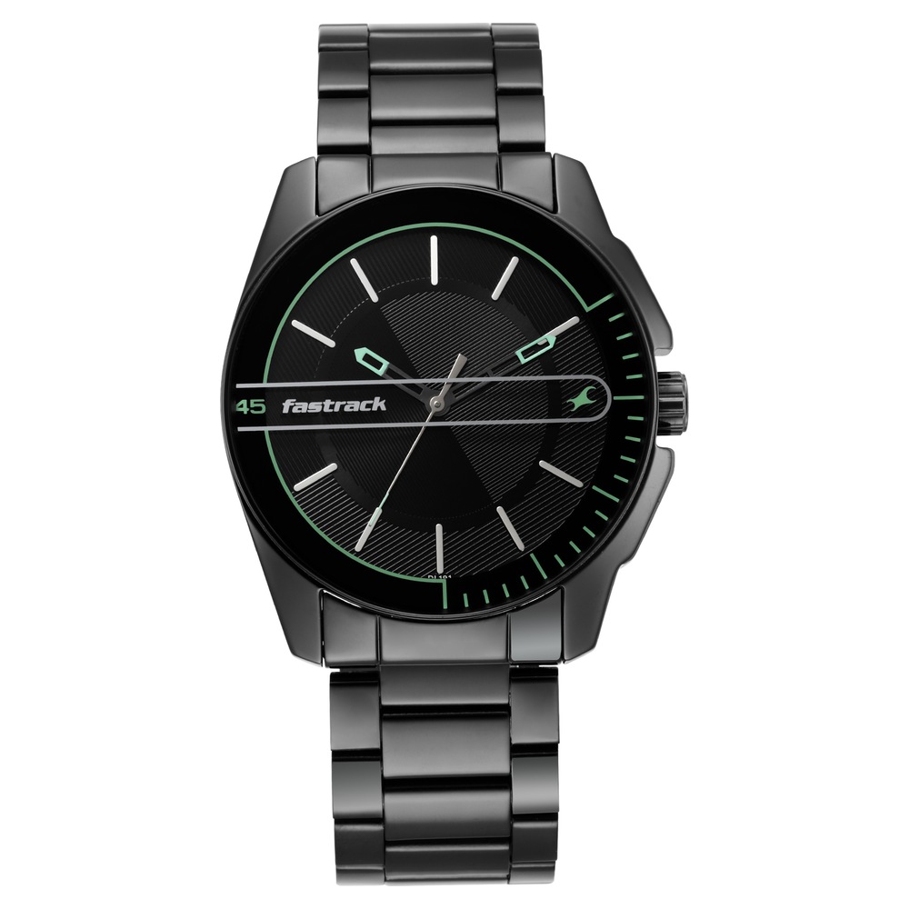 Buy Online Fastrack Wear Your Look Quartz Analog Black Dial Metal Strap ...