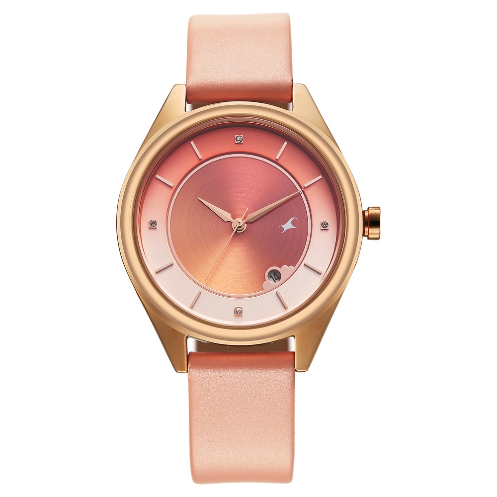 Buy Online Fastrack Style Up Quartz Analog with Date Pink Dial Pink ...