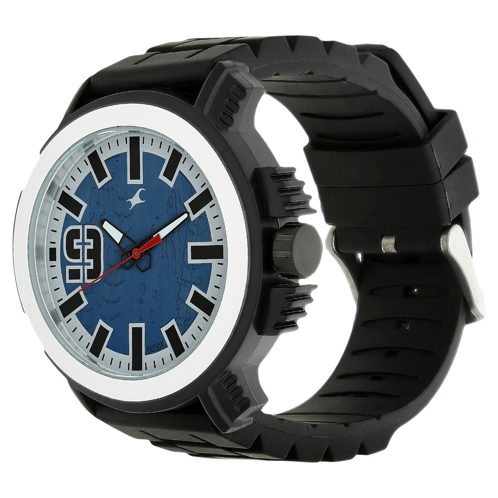 Buy Online Fastrack Quartz Analog Blue Dial Leather Strap Watch for ...